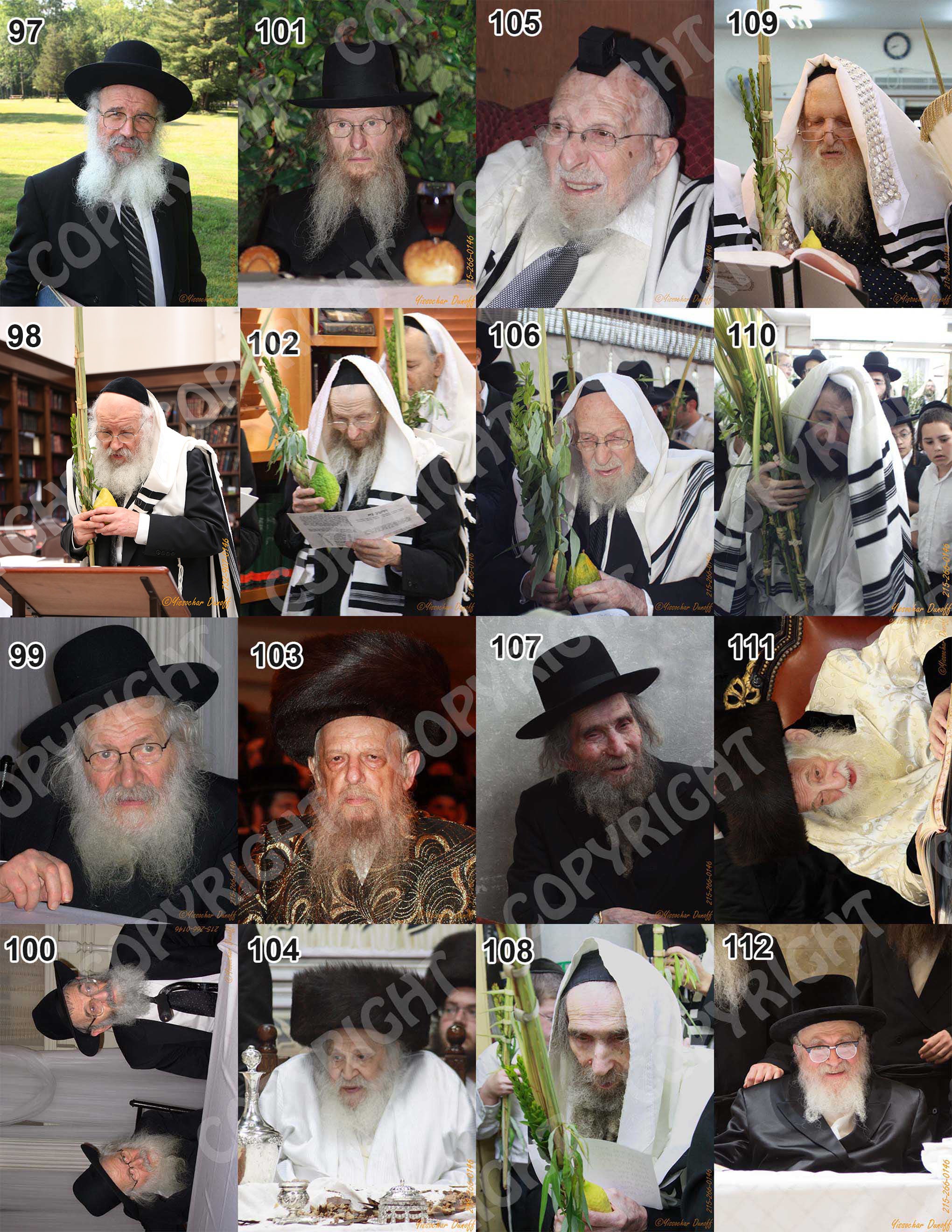 8.5x11 Inch Laminated Posters 97-112 – Gedolim Sukkah Posters