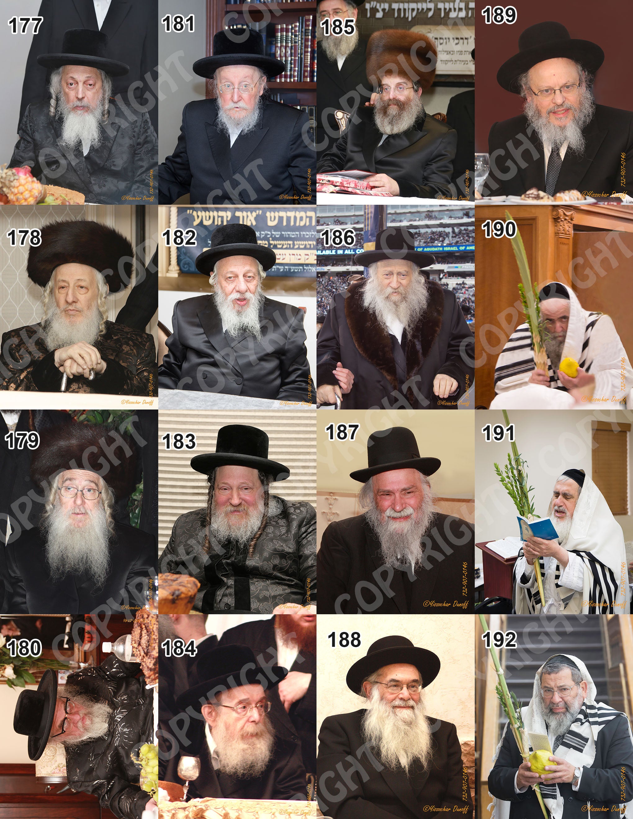 8.5x11 Inch Laminated Posters 177-192 – Gedolim Sukkah Posters